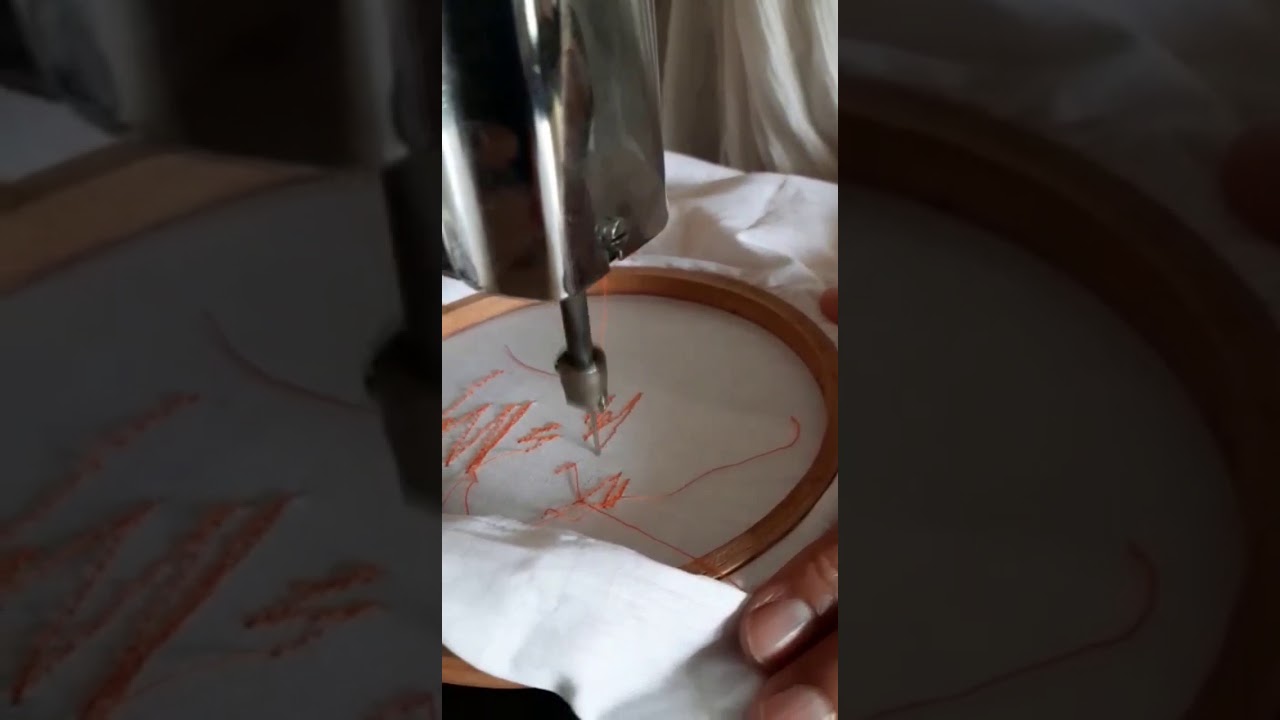 Machine embroidery (running stitch ) - YouTube