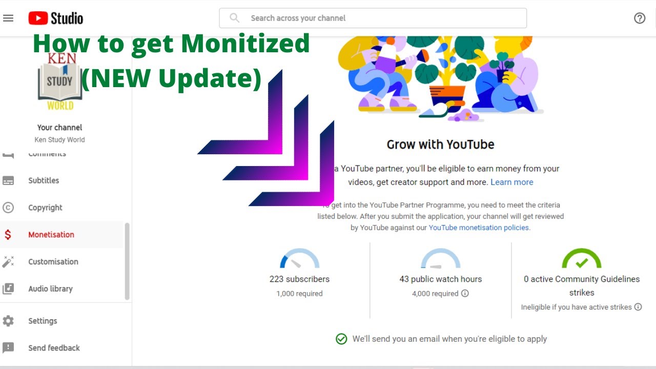How to get monetized in YouTube ? (the new update in monetization tab ...
