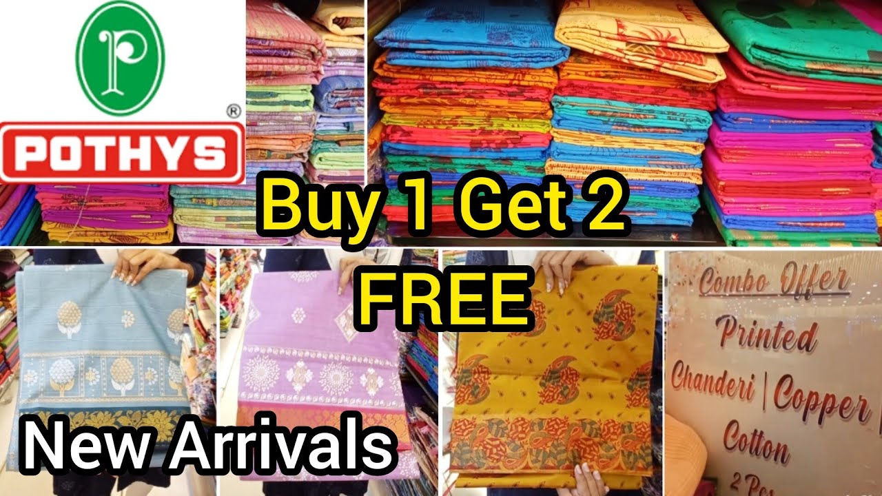 Pothys!!Buy 1 Get 2 Free Offer😍New Arrivals printed Chanderi Cotton👌 ...