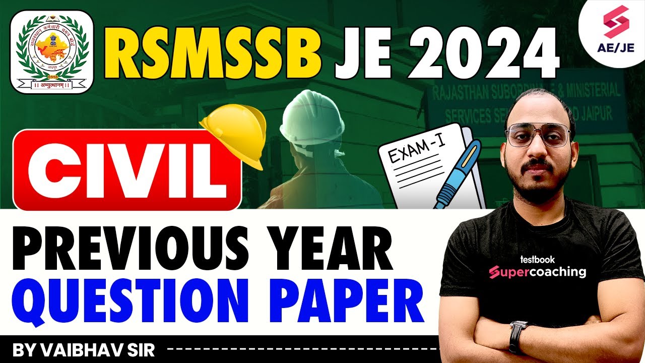 RSMSSB Previous Year Question Paper Civil | RSMSSB Junior Instructor Vacancy 2024 | By Vaibhav ...