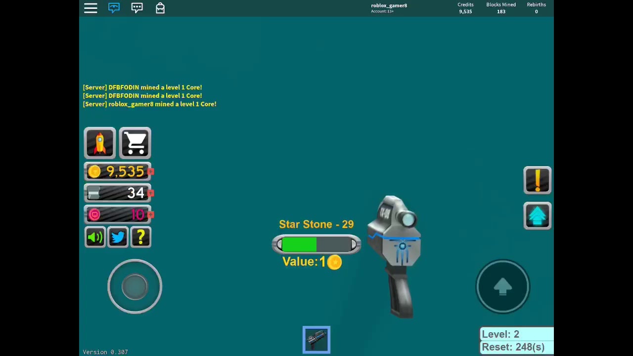Space mining simulator (roblox) - YouTube