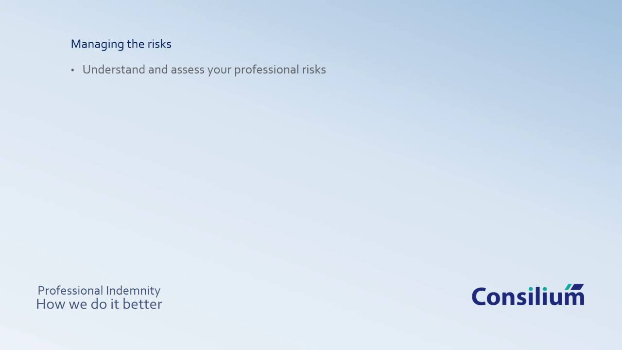 Consilium professional indemnity how we do it better - YouTube