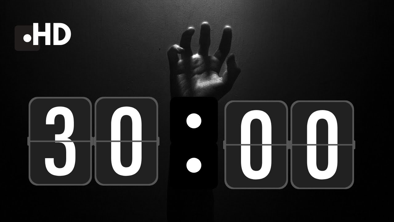 30 Minutes Countdown Timer 4K no sound Black simple@OnlineAlarmKurTV ...
