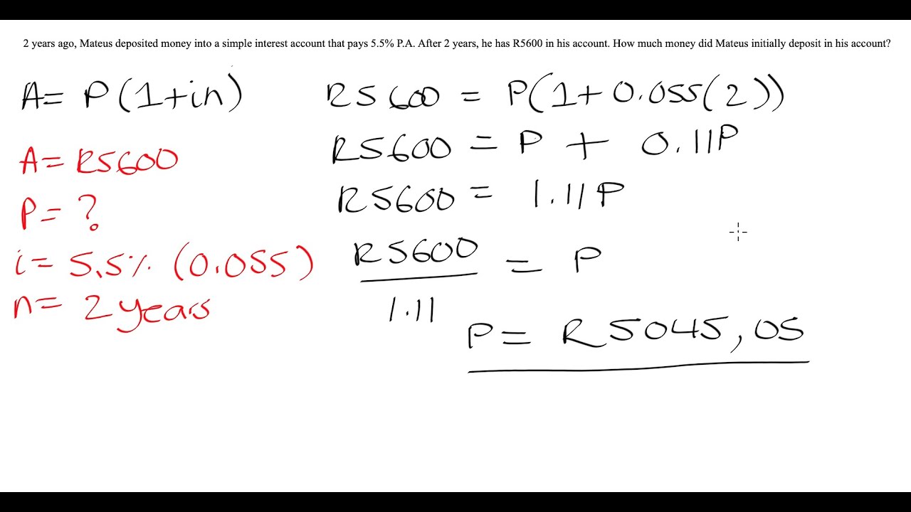 Grade 10 Math Simple Interest Practice Finance Growth YouTube Grade 10 Math Simple Interest Practice Finance Growth YouTube