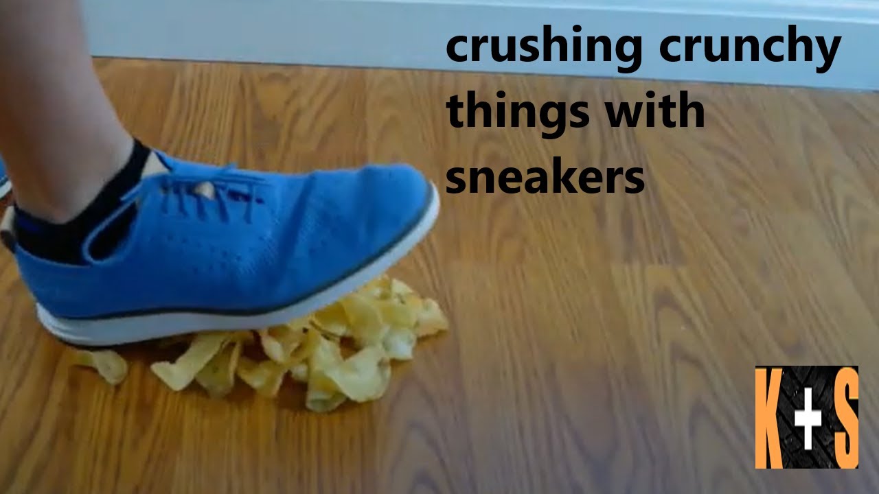 Crushing Crunchy Things By Shoes: Sneakers Edition - YouTube