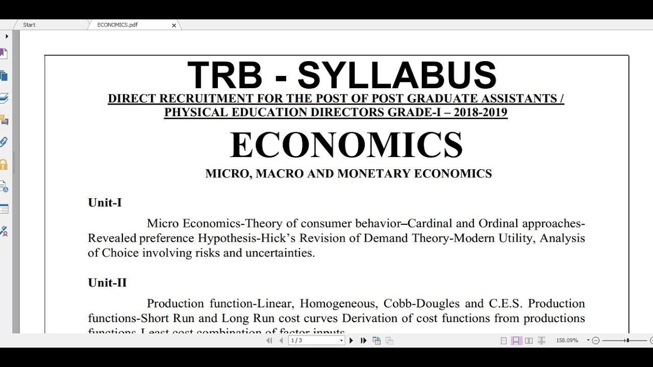 TRB ECONOMICS SYLLABUS - YouTube