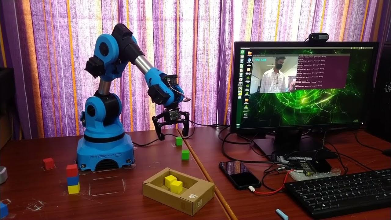 Hand-Gesture Controlled Robotic Arm Using Nvidia Jetson Nano Developer Kit Demo - YouTube