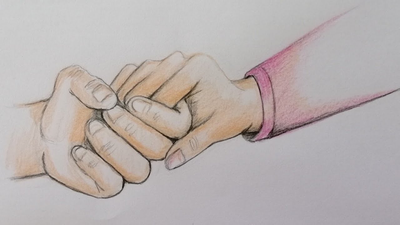 How to draw Holding Hands | I'll let you hold my hand - YouTube
