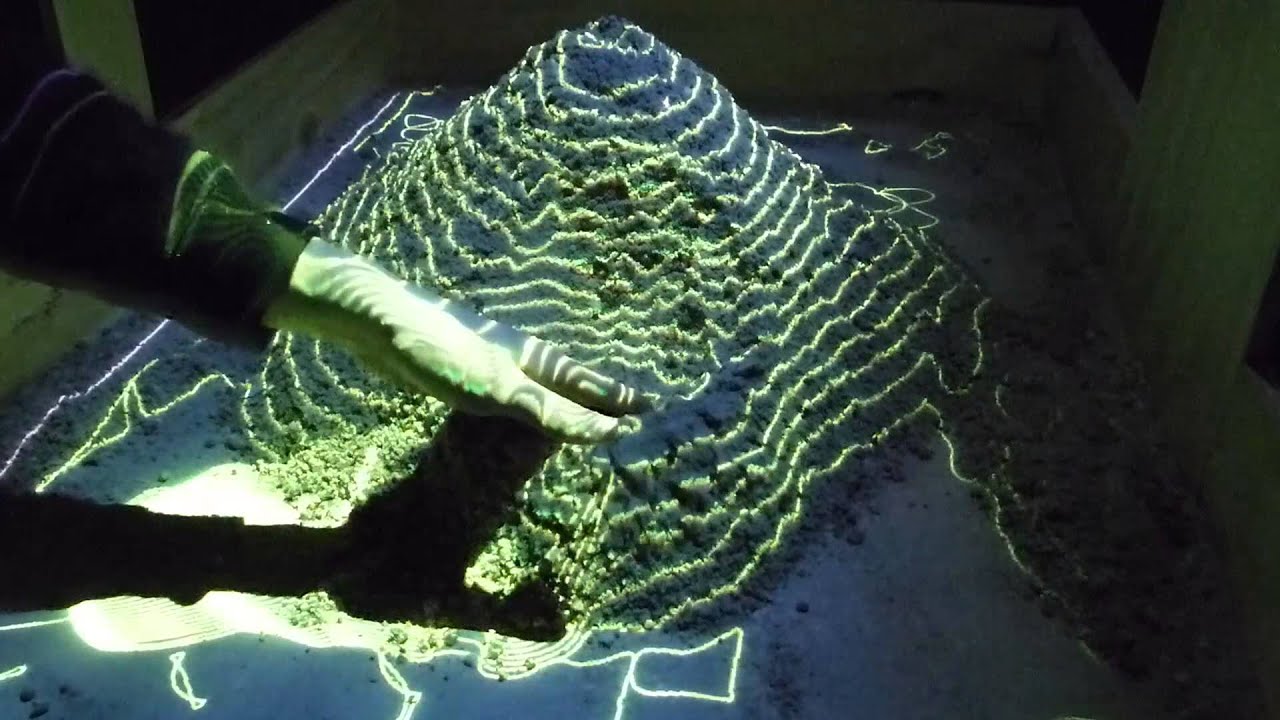 Interactive sandbox with projection mapping - YouTube