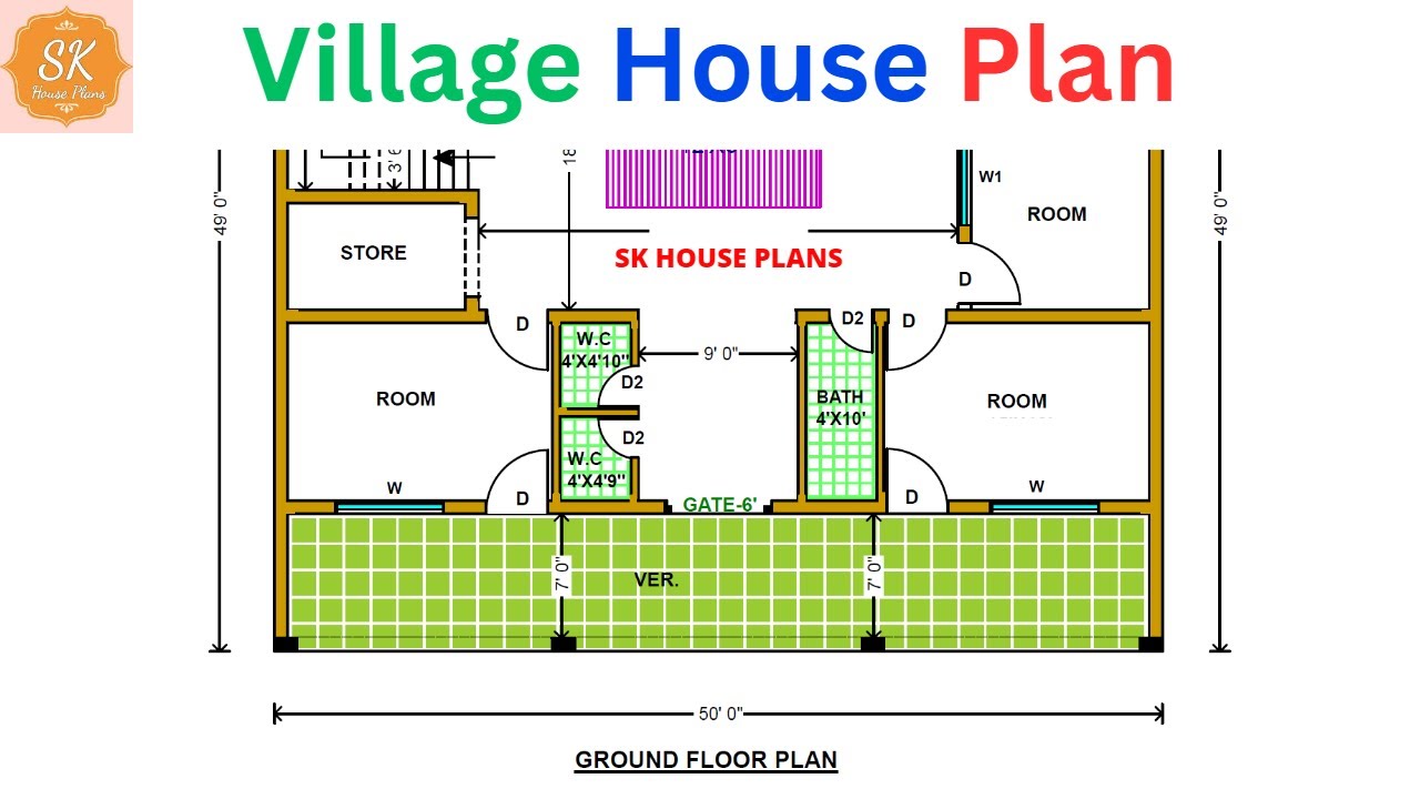 Spacious and Well-Ventilated 50 x 49 Feet Village House / 2450 Sqft ...