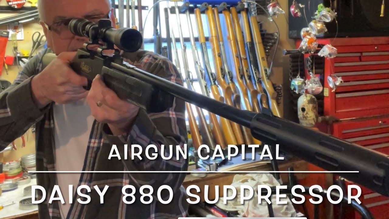 Airgun Capital Daisy 880 suppressor tested on my model 856 golden eagle ...