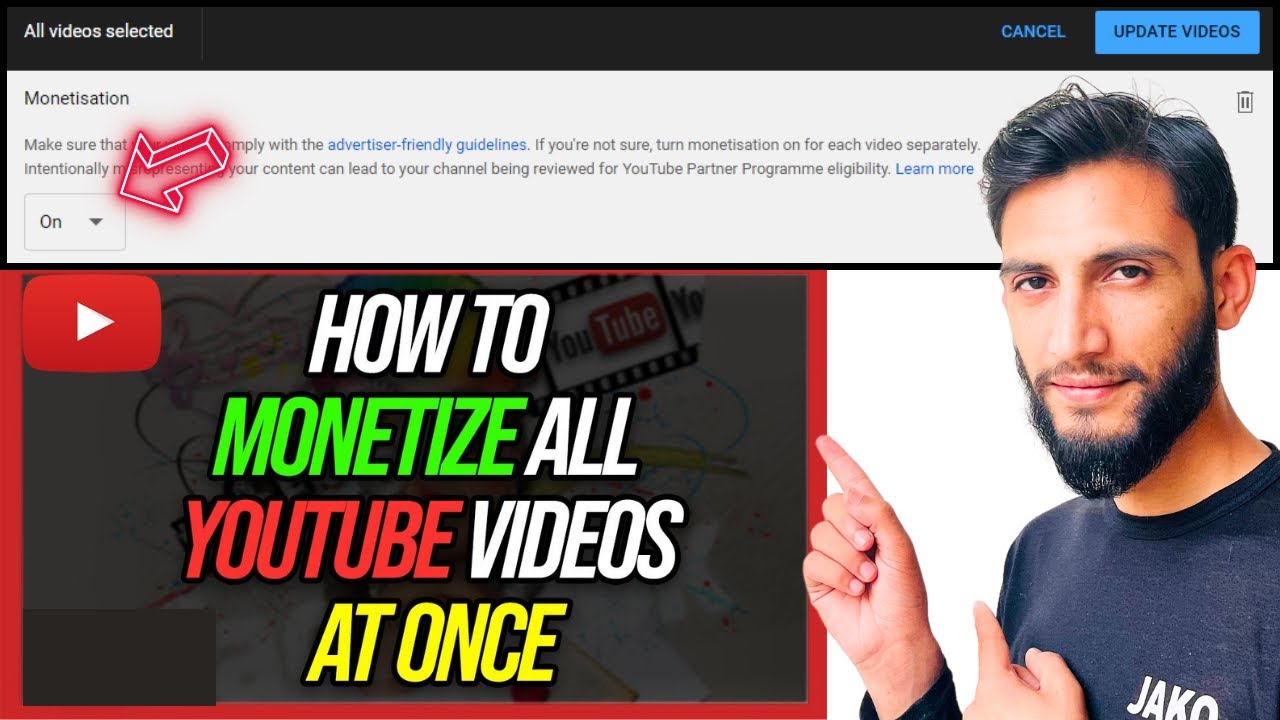 How to off all youtube videos monetization at once | How to make all ...