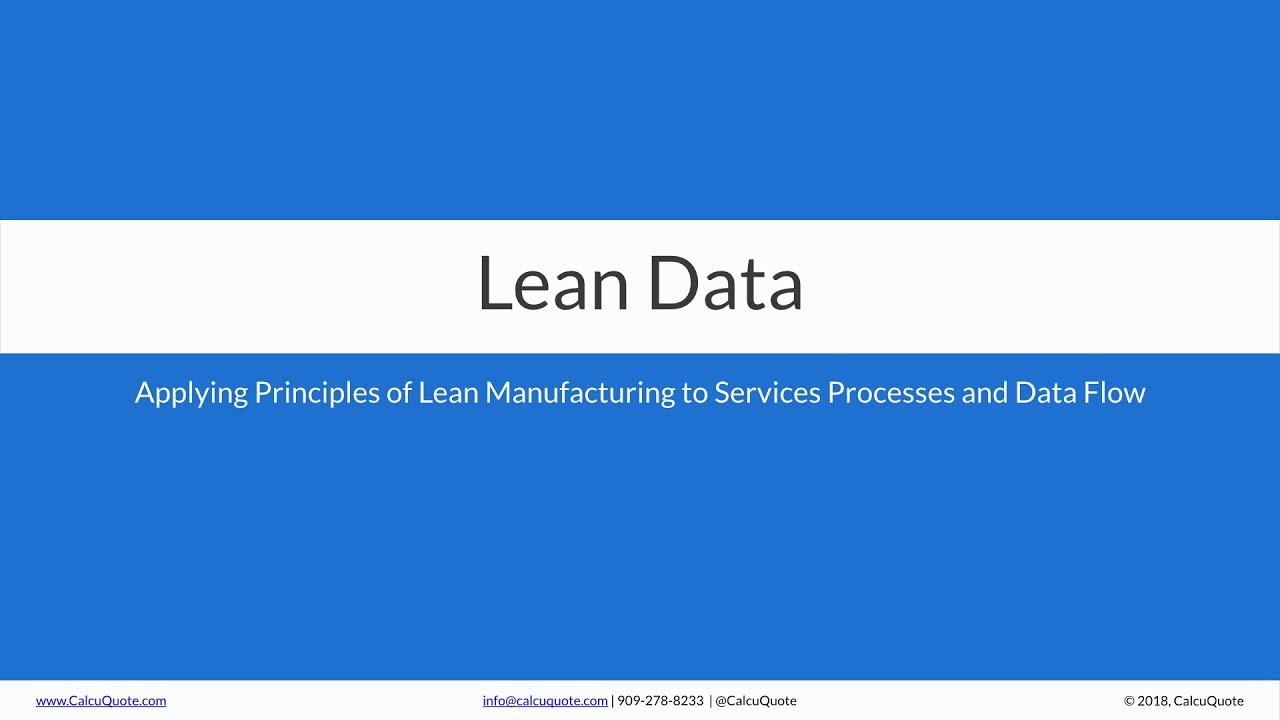 Webinar: Lean Data - applying Lean Manufacturing to Services Processes ...