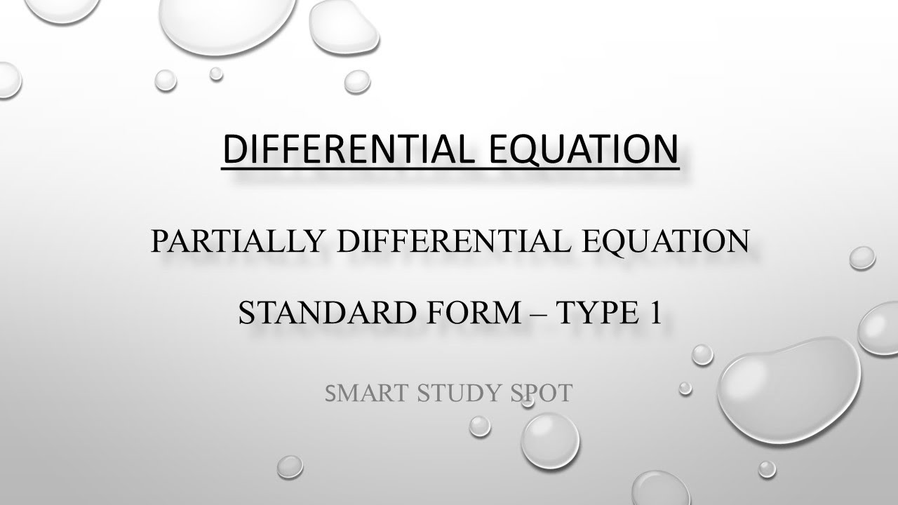 Differential equations | partially differential equation | standard ...