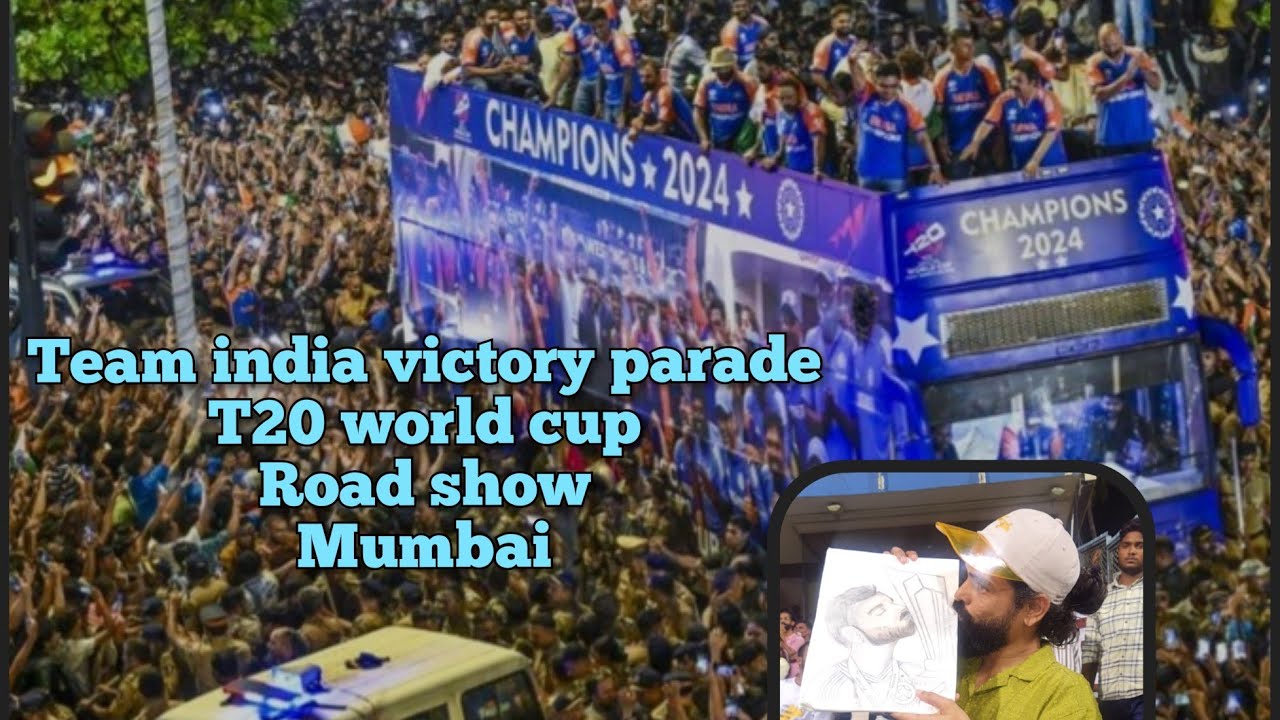 TEAM INDIA VICTORY PARADE T20 WORLD CUP ROAD SHOW MUMBAI 2024 - YouTube