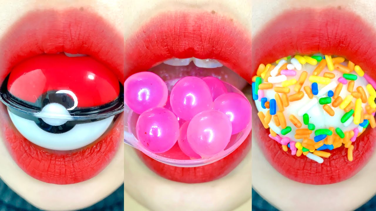 asmr SPRINKLE POPPING BOBA POKEMON GUMMY BLUEBERRY POP IT JELLY CHEESE ...