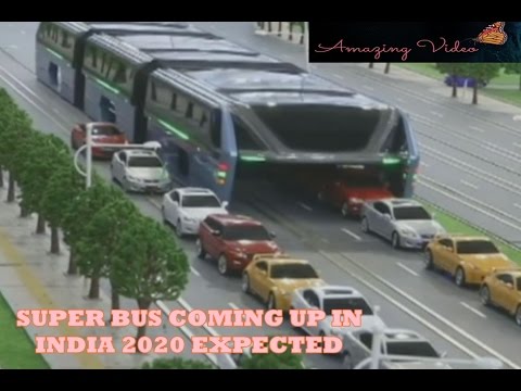 auto bus transportation on road less traffic jam (SUPER BUS COMING SOON ...