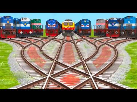 Nine Realistic Bumpy Ride Train's Crossing🥀 Bumpy Railroad Track ...