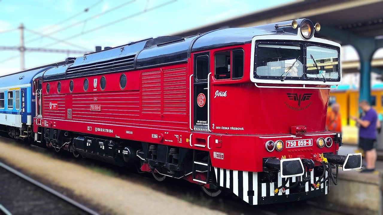 Brejlovec 750 059-8 alias 750 285-9 na R 90757 Východočeský rekreant dne 27.7.2024 - YouTube