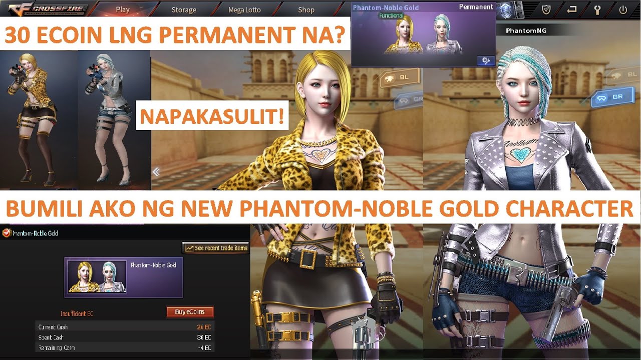 BUMILI AKO NG NEW 30 ECOIN PHANTOM-NOBLE GOLD CHARACTER CFPH - YouTube