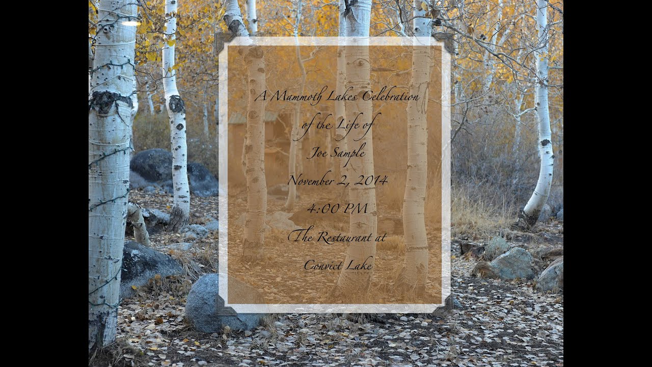 A Memorial for Joe Sample in Mammoth Lakes, CA. - YouTube
