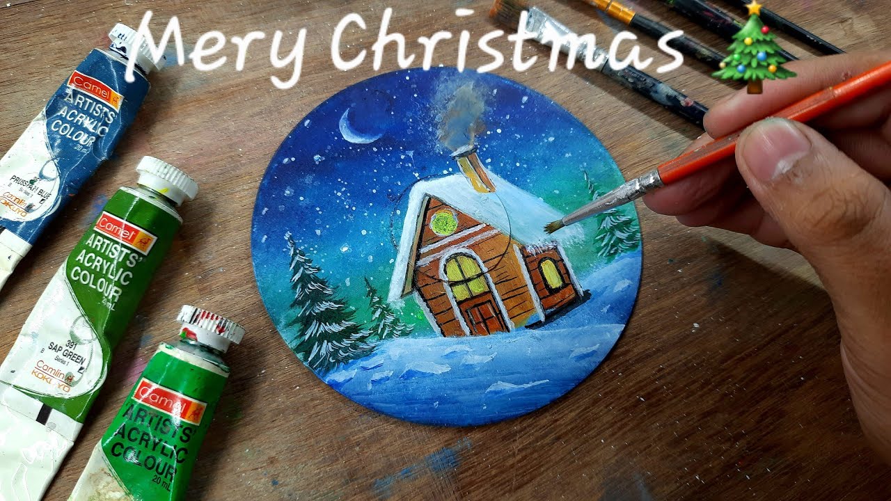 Magical Christmas Landscape Painting | Winter Wonderland Art Tutorial ...