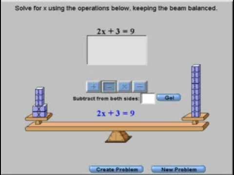 Using a balance beam to solve equations - YouTube