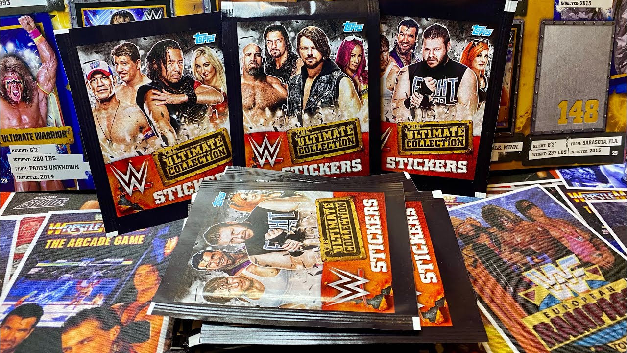 WWE Ultimate collection 2017 stickers Topps - 25 packs opened - YouTube
