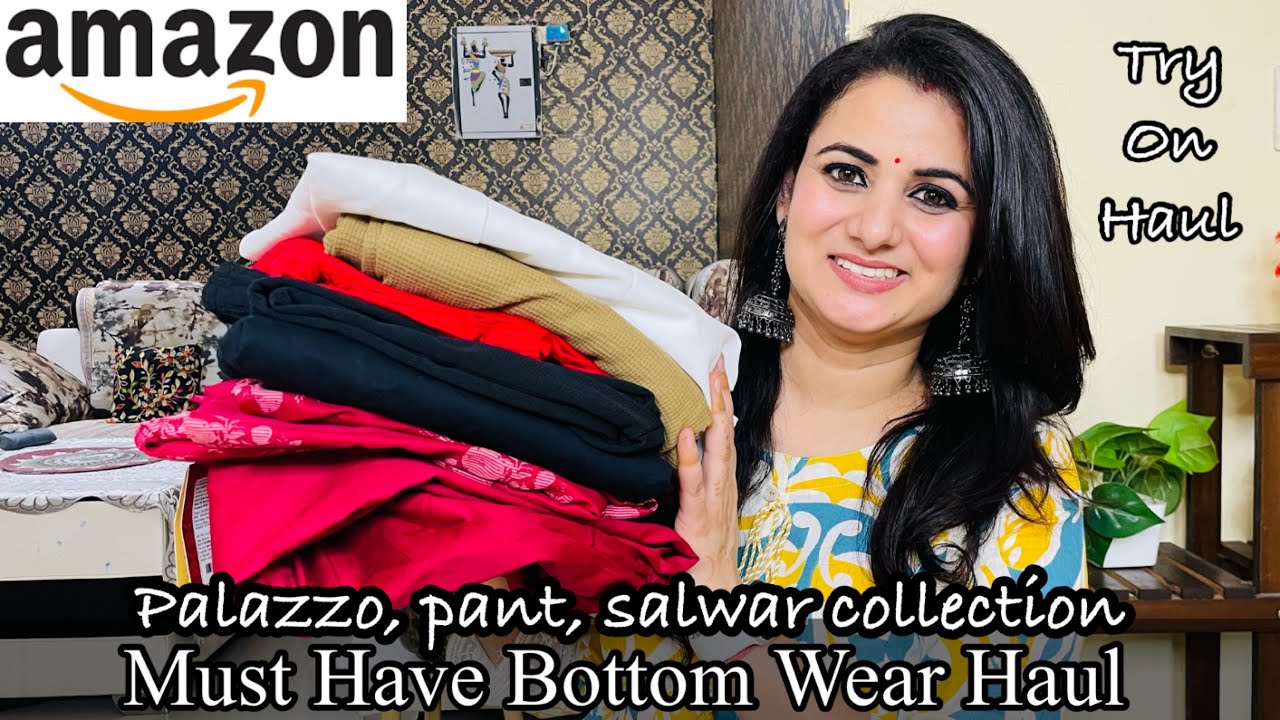 Must Have Amazon Bottom Wear Haul, Flared Palazzo, Patiala Slawar, Pant ...
