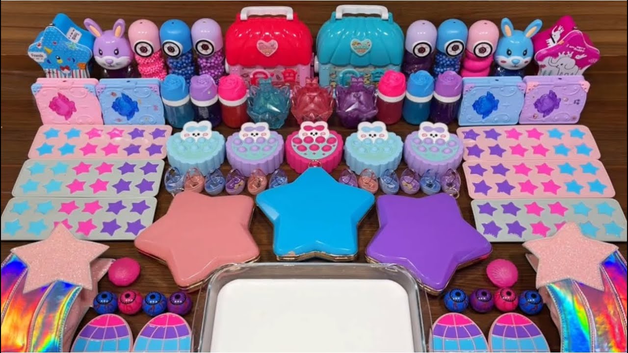 Galaxy Slime I Mixing random into Glossy Slime I Relaxing slime videos# ...