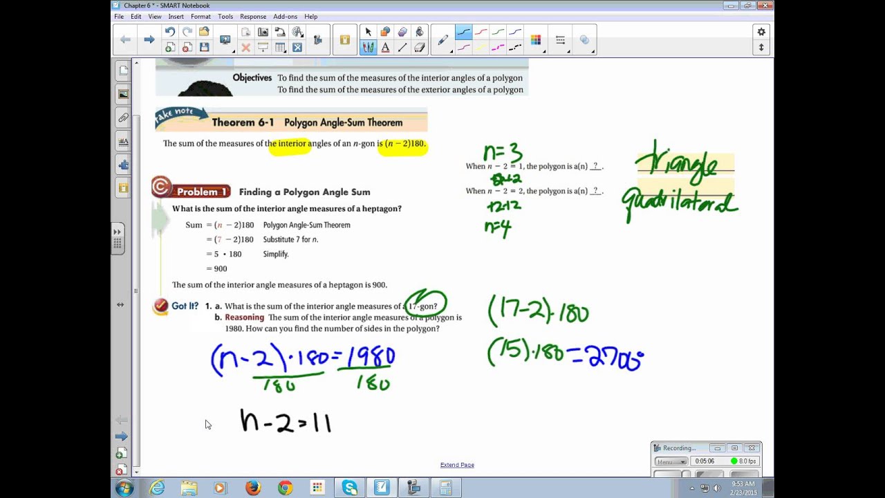 Geometry Chapter 6 Section 1 Polygon Angle Sum Theorems YouTube geometry-chapter-6-section-1-polygon-angle-sum-theorems-youtube