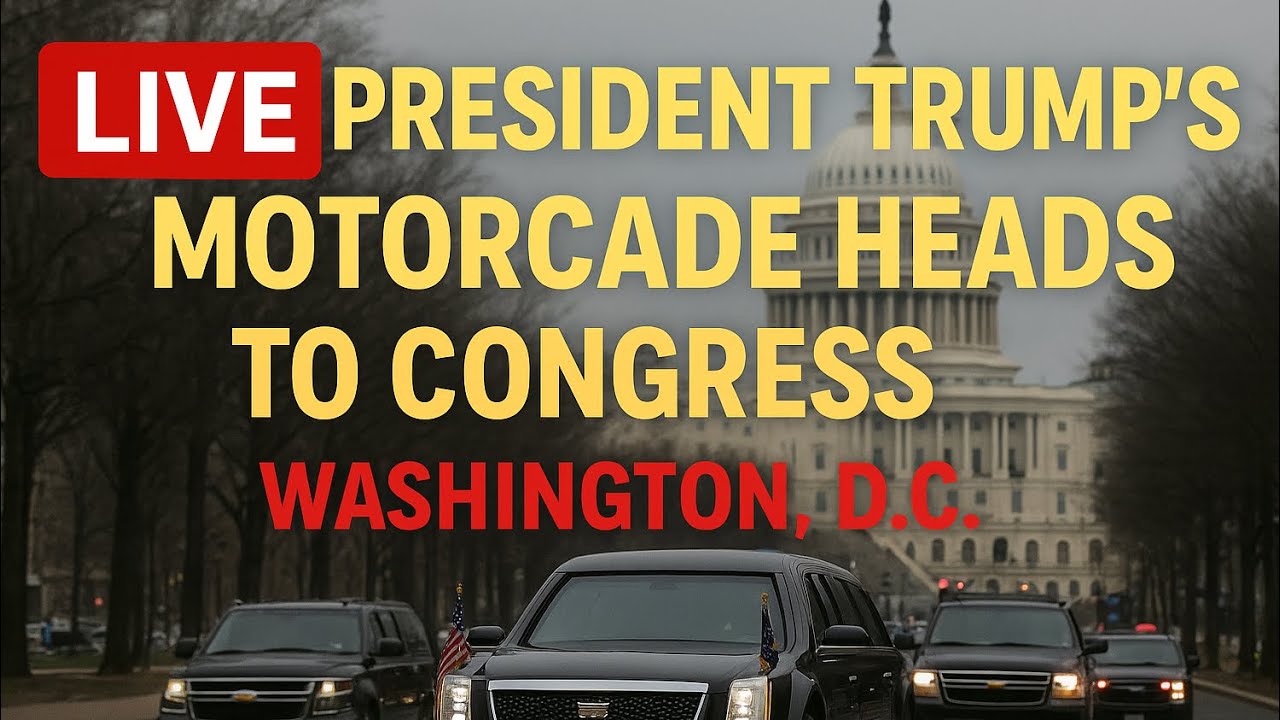 Breaking News: President Trump’s Motorcade Heads to Congress - YouTube