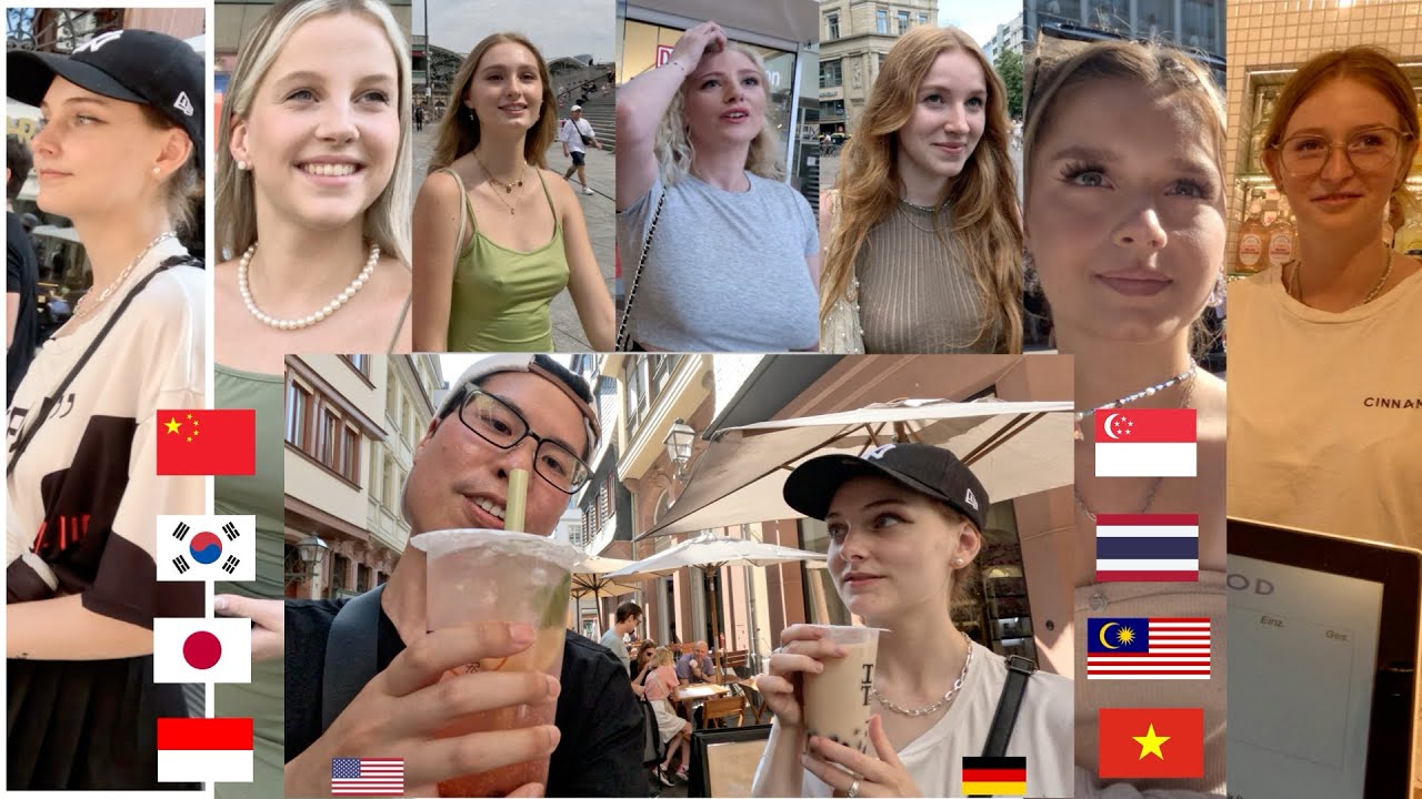 Asian Guy Asking Cute German Girl to Show Me Her City and Food + Trying ...