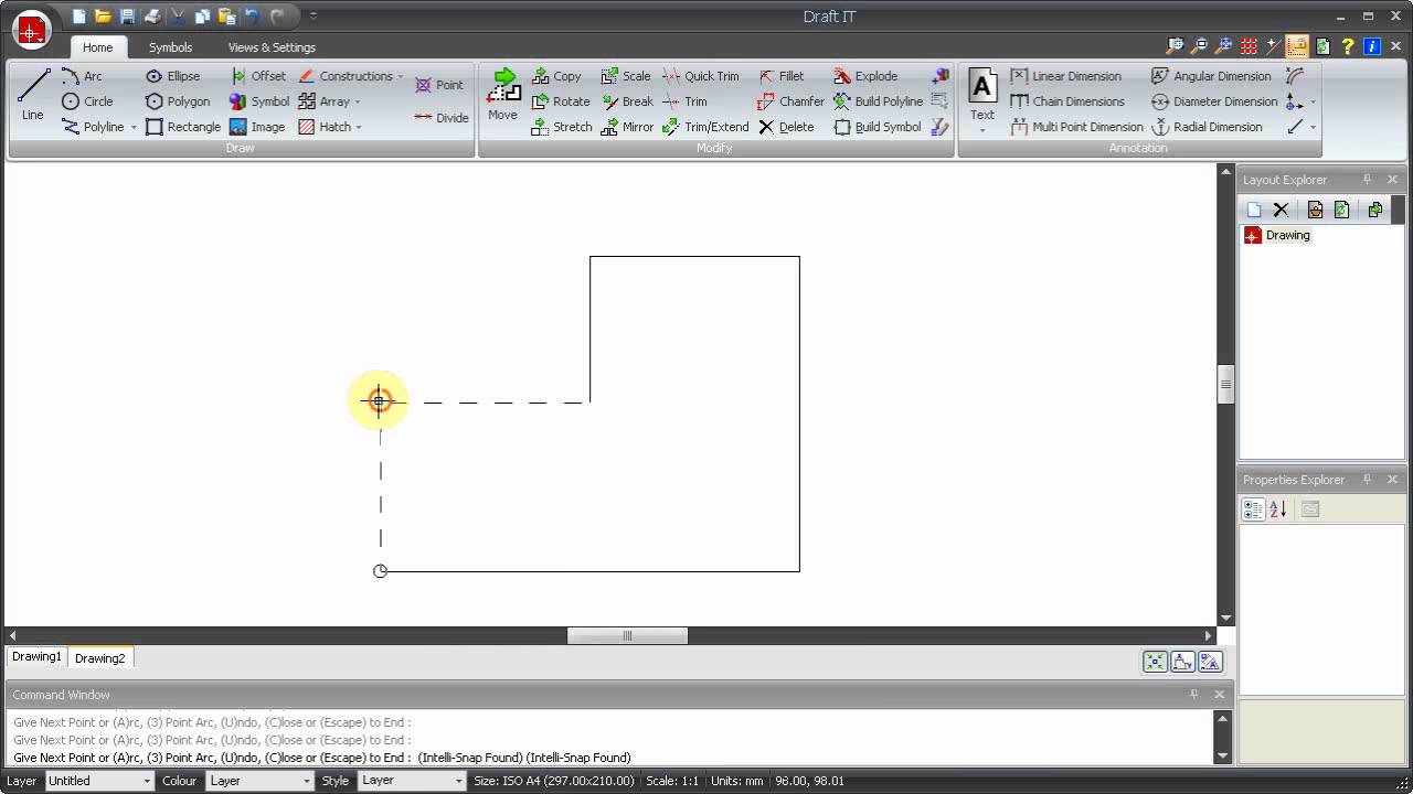 DRAFT IT hatching a polyline - YouTube