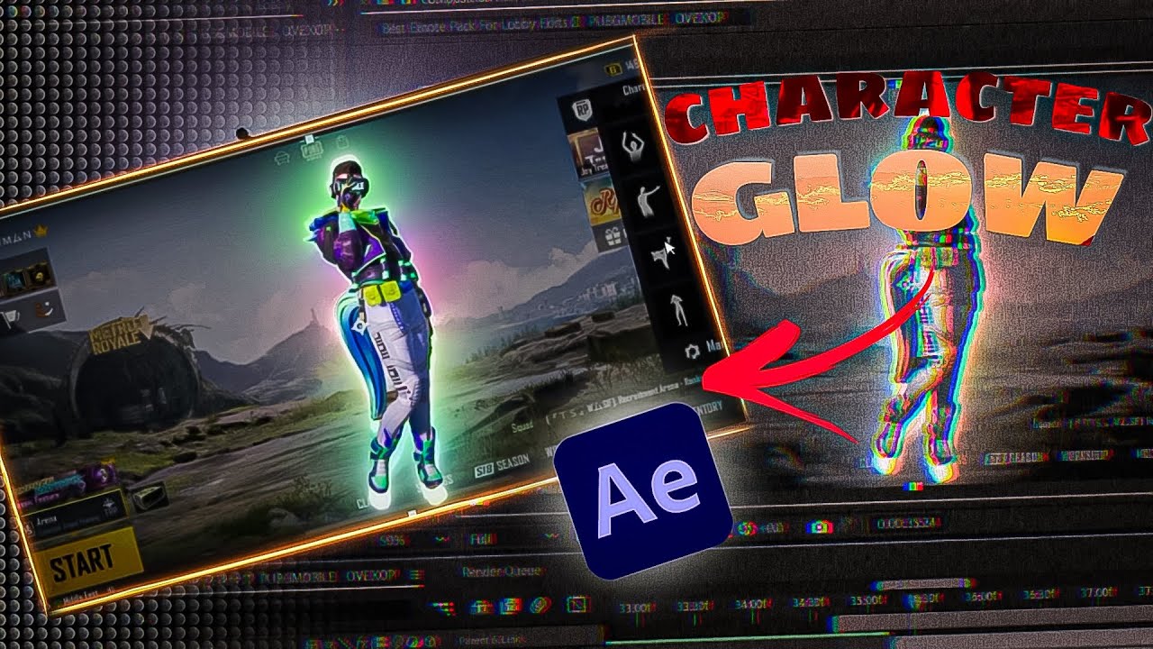 character edge glow | After effect preset free | tutorial 😱 #bgmi # ...
