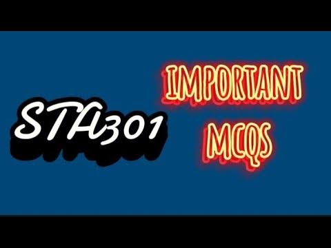 STA301 important mcqs||sta301 important mcq|| vu mcqs - YouTube