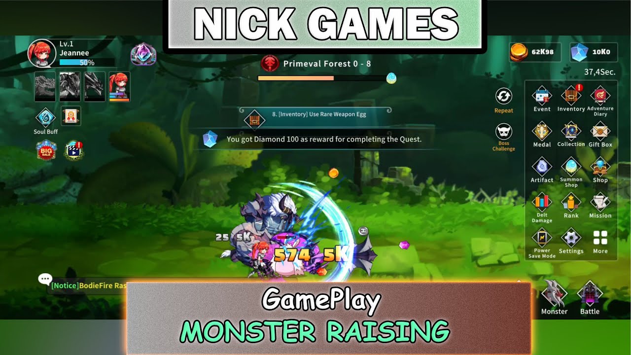 GAMEPLAY MONSTER RAISING (RPG) - YouTube