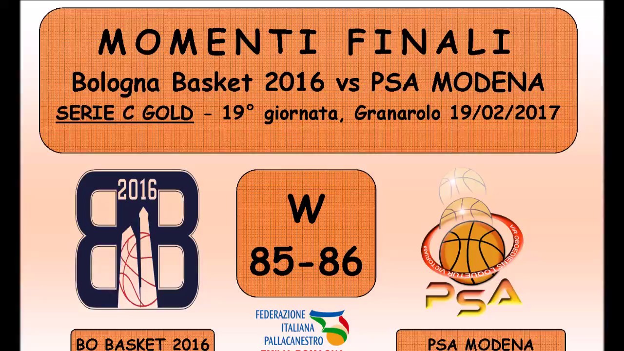 BOLOGNA BASKET - PSA MODENA ultimi 2 minuti - YouTube