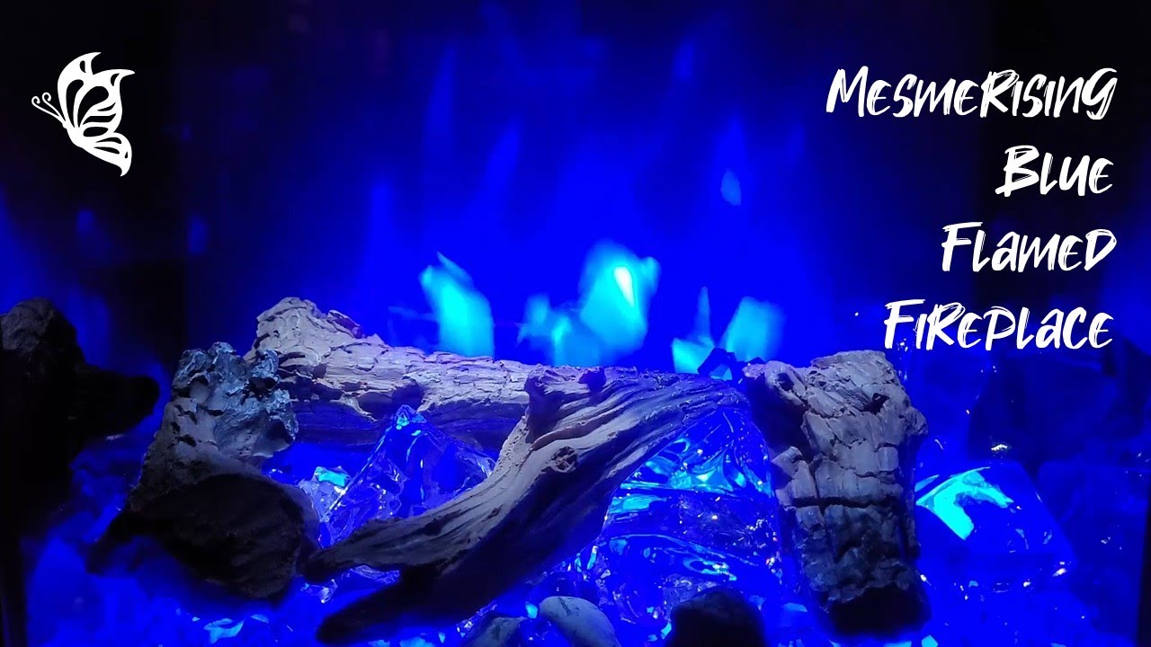 🔥Mesmerising Blue Flamed Fireplace (2 HOURS) Crackling Fire Sounds ...