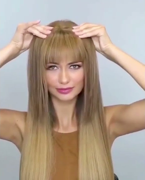 Накладная челка из натуральных волос - YouTube