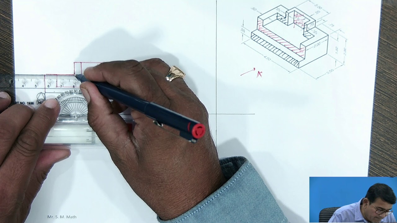 Orthographic Projection of a Simple Object-III - YouTube