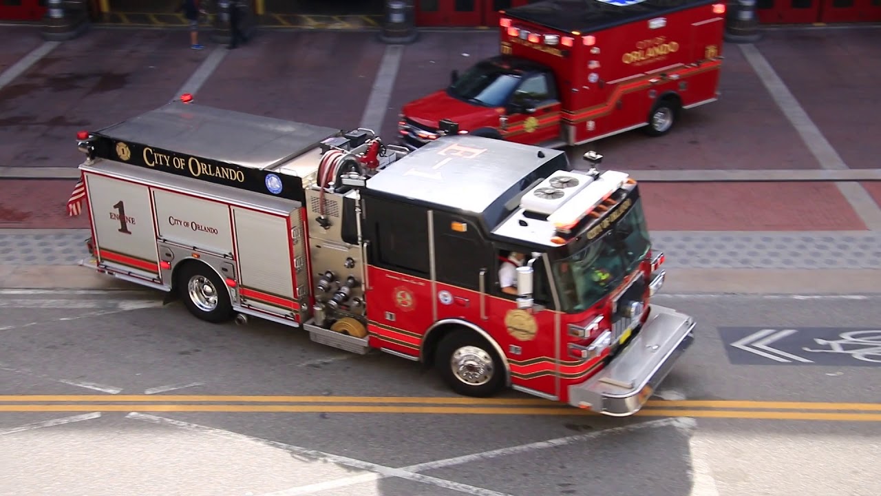 Orlando Fire Dept Engine 1 & Medic 171 Responding - YouTube