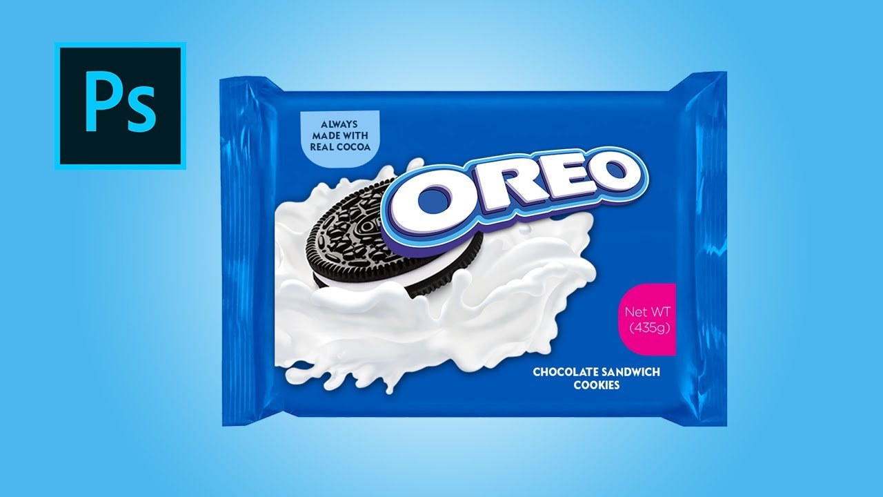 How to design Oreo cookies mockup in photoshop - YouTube