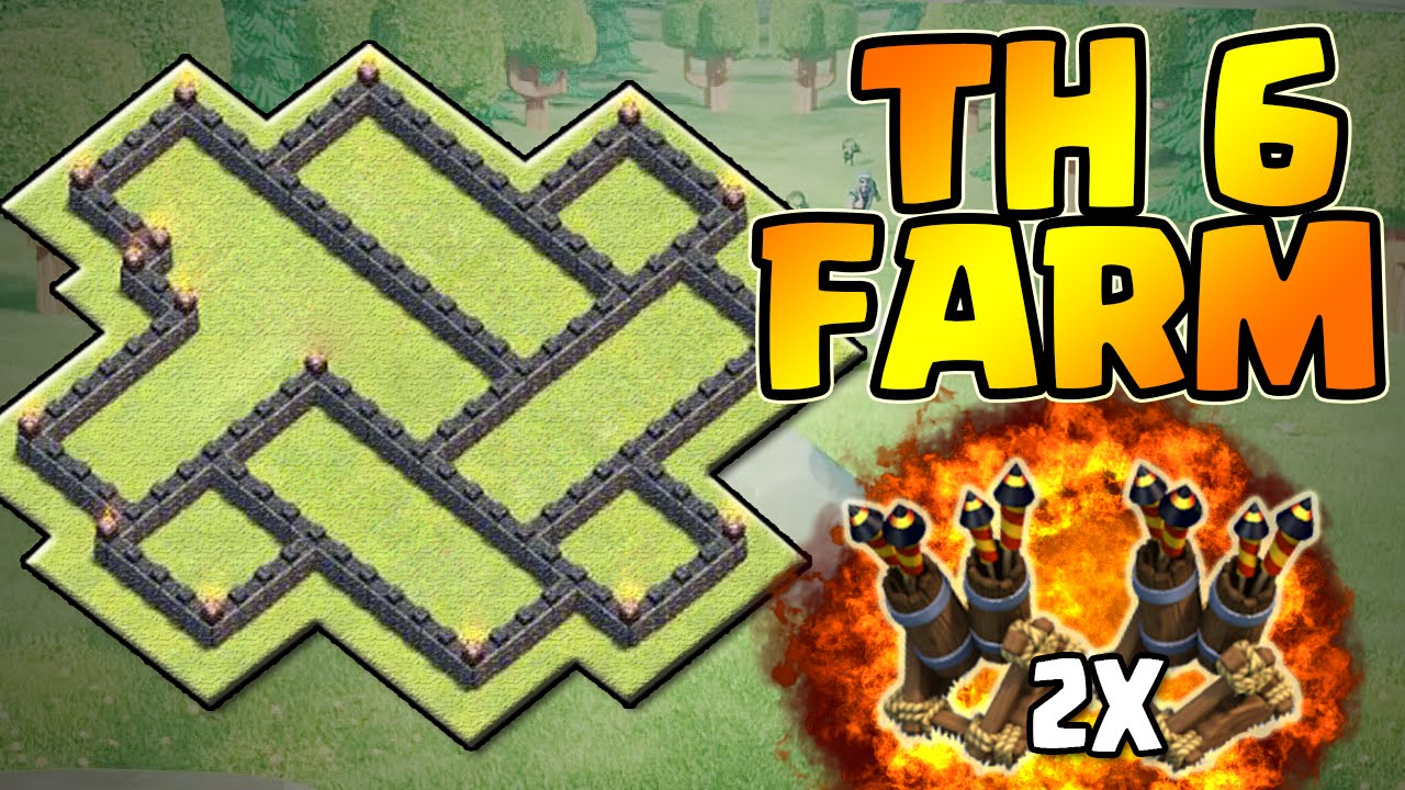 MELHOR LAYOUT CV6 COM DUAS DEFESAS AÉREAS - TH6 FARMING 2X AIR DEFENSE ...
