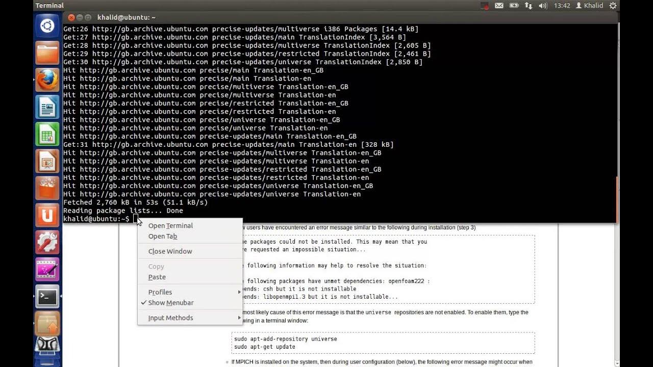 Installing OpenFOAM 2.2.2 Using Ubuntu Deb Installation Pack - YouTube