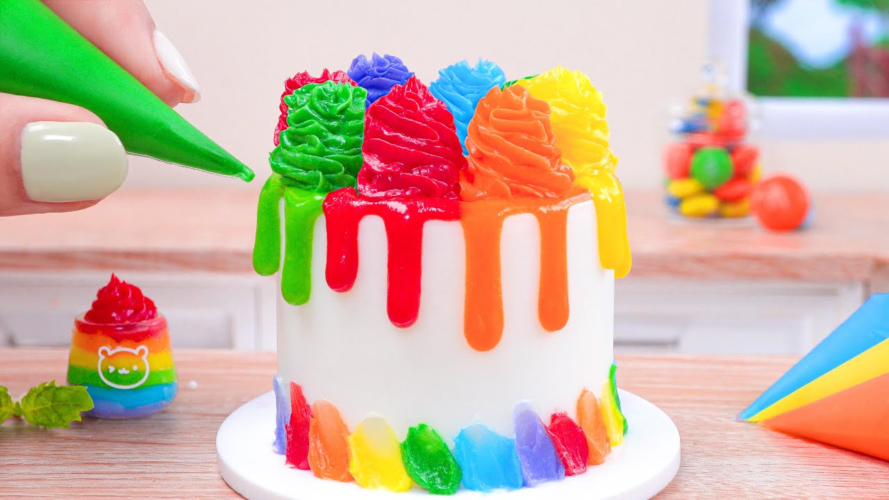 🌈 Satisfying Miniature Rainbow Cake Decorating | 1000+ Miniature ...
