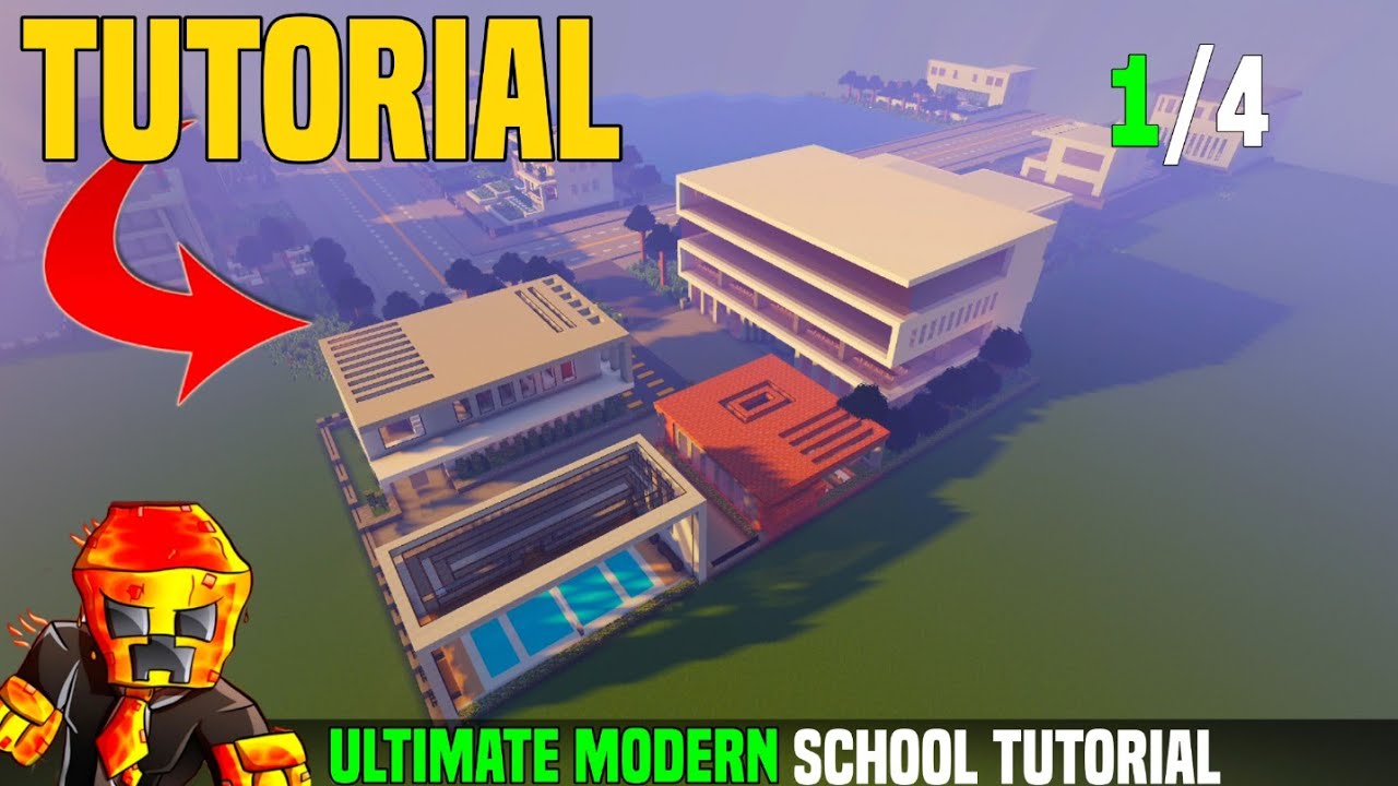 How to Build a Modern School in Minecraft | Easy Tutorial | PT.1 | MMT ...