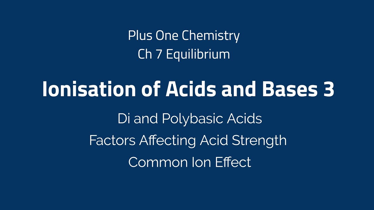 Ionisation of Acids and Bases 3 - YouTube