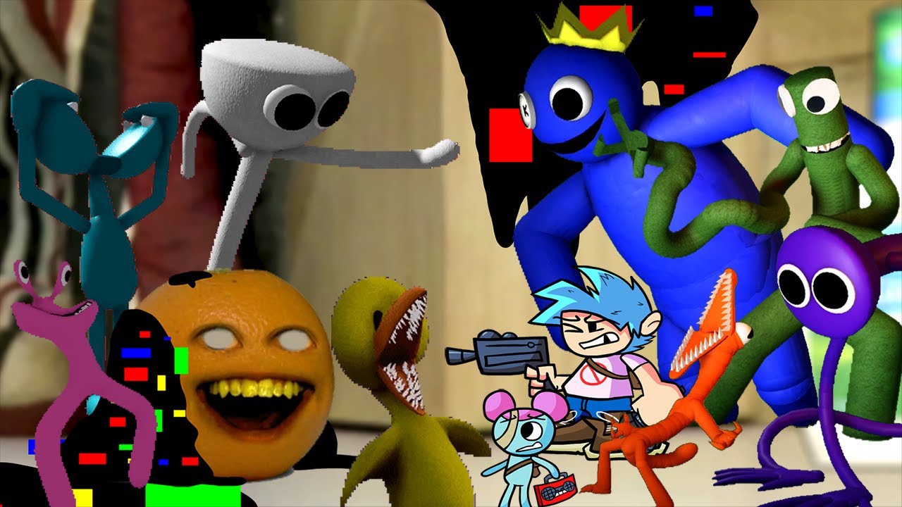 FNF Sliced But Rainbow Friends vs New Rainbow Friends Pibby Annoying ...