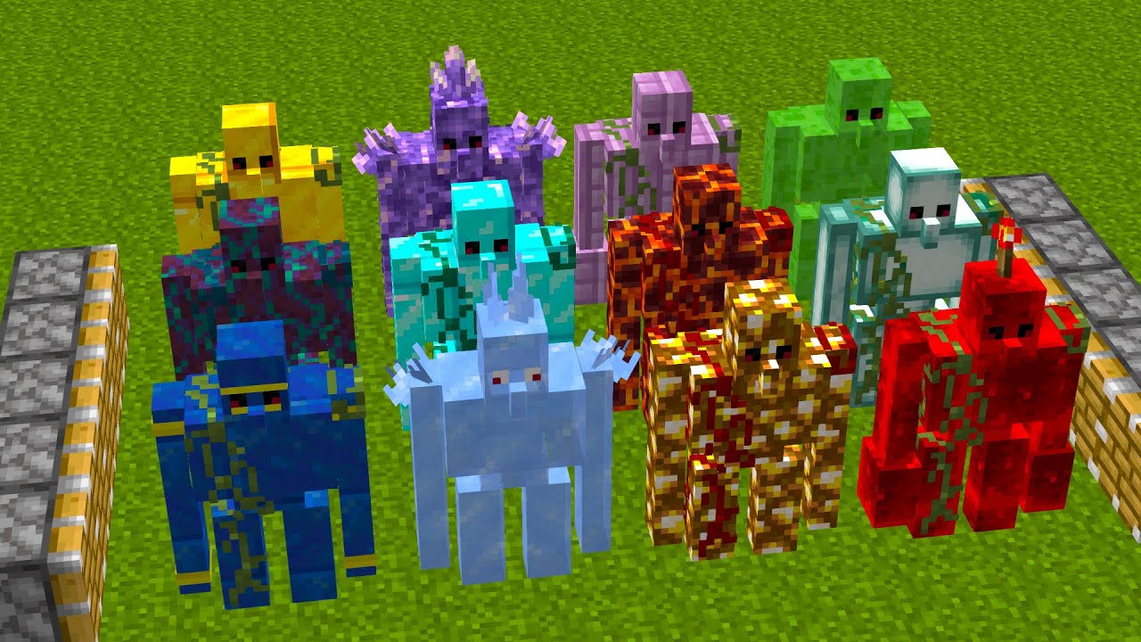 all minecraft golems cobine=? - YouTube